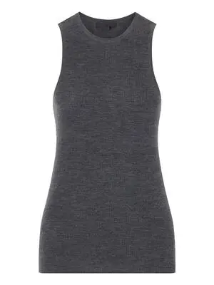 Tibi TIBI Ribbed Wool Tank Top Gray