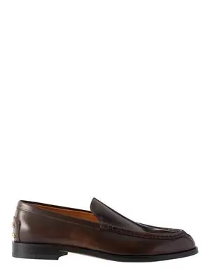 TOD'S Leather Loafers With Almond Toe - Brown