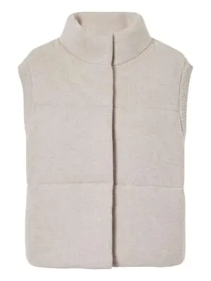 Le Kasha Ribbed Cashmere Puffer Vest - Beige