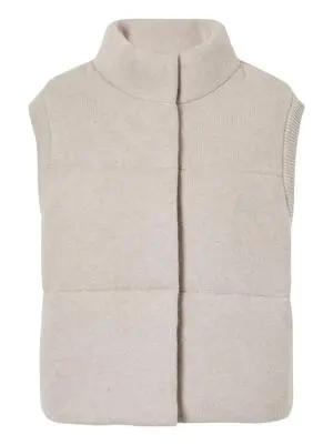 Le Kasha Ribbed Cashmere Puffer Vest - Neutrals