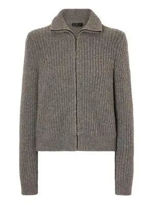 NILI LOTAN Arlen Merino Wool-blend Cardigan - Gray