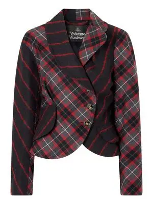 VIVIENNE WESTWOOD Stormy Checked Asymmetrical Wool-blend Blazer - Multi