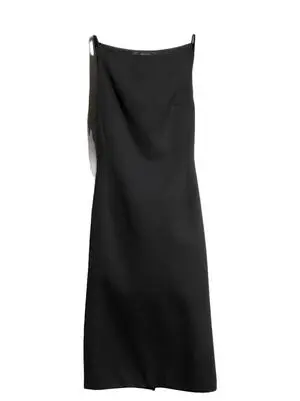 Gucci Sleeveless Square Neck Dress With Engraved Tag - Black
