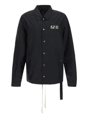 Rick Owens Chest Logo-print Shirt Jacket - Black