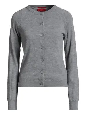MAXCO. Max&co. Long-sleeved Crew Neck Cardigan - Gray