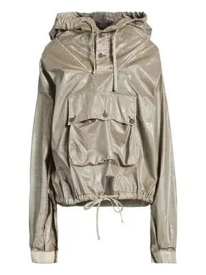 MAISON MARGIELA Maison Margiela Plain Colour Waxed Effect Hooded Jacket Nude