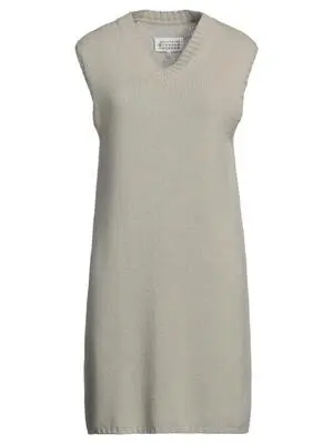 MAISON MARGIELA Sleeveless V-neck Wool Knit Dress - Gray