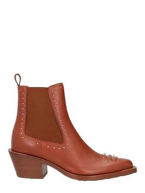 CHLOÉ Chloe Cowboy Ankle Boots With Stud Embellishments