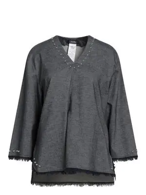Max Mara Embellished V-neck Long Sleeve Top - Blue
