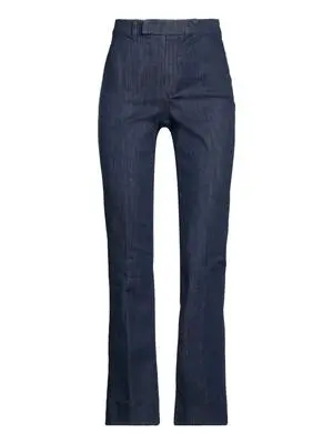 Max Mara Solid Color Denim Trousers - Blue