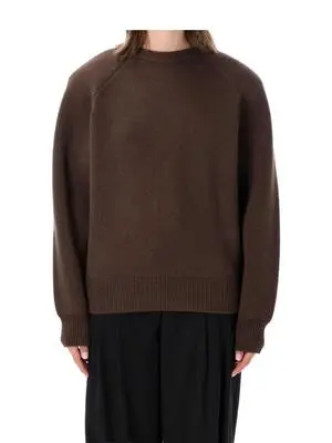 THE FRANKIE SHOP Wool-blend Sweater With Shoulder Pads - Brown