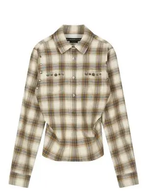 Andersson Bell Check Studded Contour Shirt - Beige