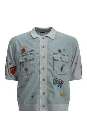KAPITAL Kapital Knit X Chambray Shirt