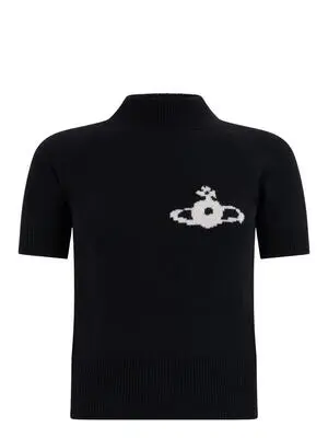 VIVIENNE WESTWOOD Short Sleeve Knitted Top - Black