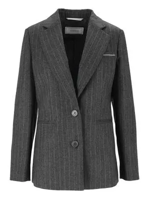Peserico Single-breasted Striped Blazer - Black