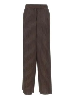 Marella Maggio Pinstriped Palazzo Pants - Brown