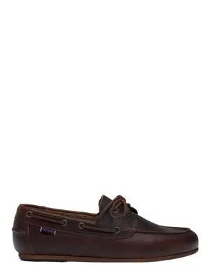 SEBAGO Sebago Owen Textured Leather Boat Shoes Brown