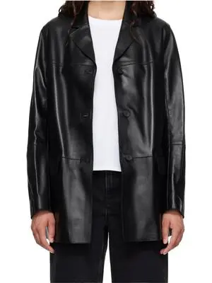 Loulou De Saison Nari Leather Blazer - Black