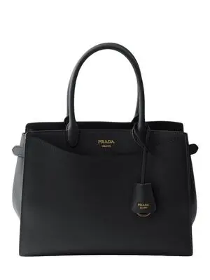 Prada Prelude Large Leather Handbag - Black