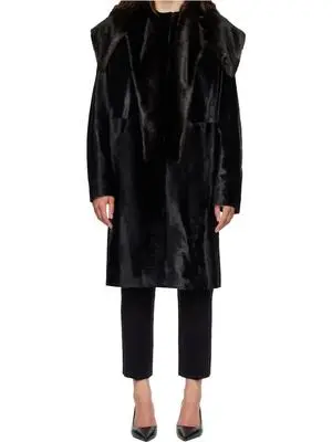 Loulou De Saison Detachable Collar Coat - Black