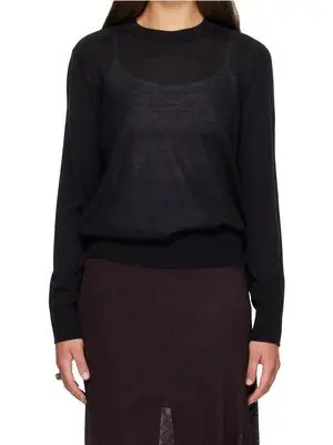 Loulou De Saison LouLou De Saison Ditto Fine Knit Cashmere Sweater Black