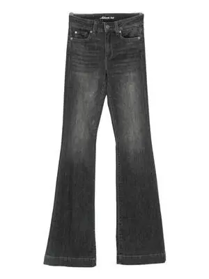 Liu Jo Faded Flared-leg Jeans - Black