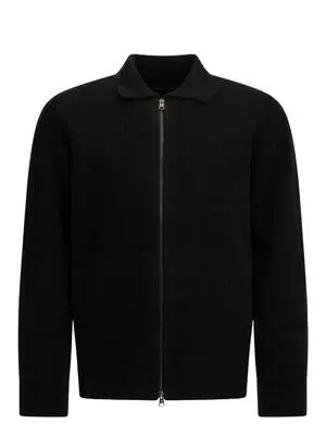 Tagliatore Tagliatore Long-Sleeved Knitted Cardigan With Two-Way Zipper Black