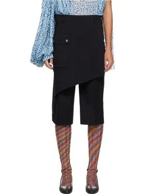 KIKO KOSTADINOV KIKO KOSTADINOV Black Stretch Twill Culotte Shorts