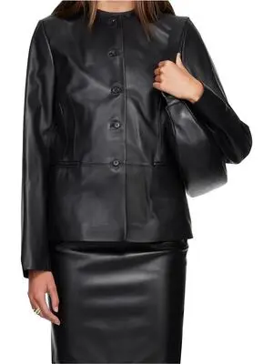 Loulou De Saison Adea Leather Jacket Black