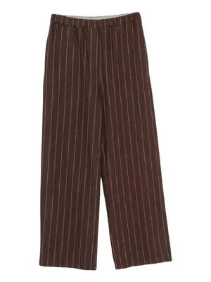 ALYSI Alysi Pinstripe-Pattern Elasticated-Waist Trousers Brown