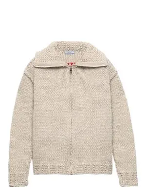 Prada Wool Zipper Cardigan - Ivory