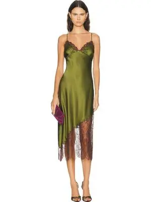 Staud Lara Silk Dress - Pear
