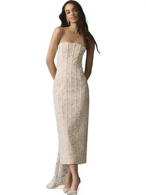 ILA ILA Miles Maxi Dress Strapless Column Gown With Detachable Train