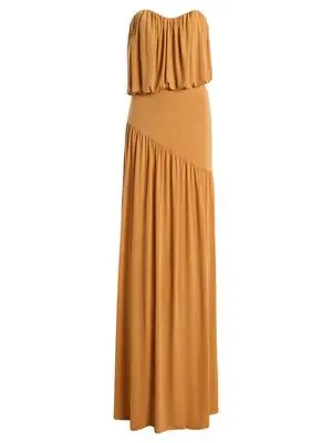 THIRD FORM Strapless Gathered Crepe Maxi Dress - Orange
