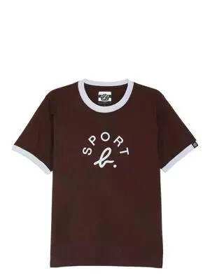 AGNES B. Logo-print T-shirt - Brown