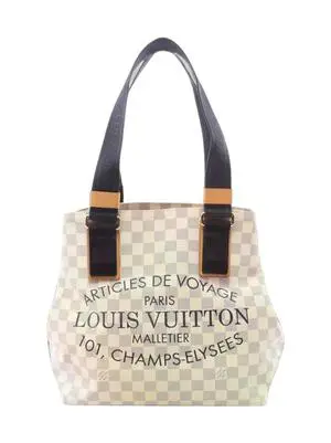 LOUIS VUITTON Damier Azur Beach Cabas Pm Tote Bag - White