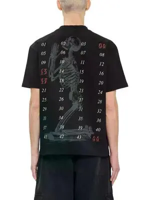 44 LABEL GROUP Skeleton Print T-shirt - Black
