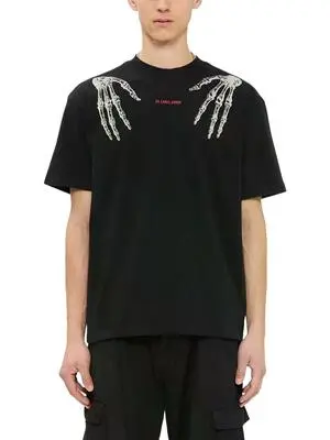 44 LABEL GROUP Skeleton Print T-shirt - Black