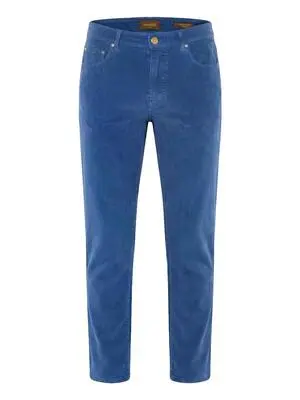 MOORER Bandini Five-pocket Corduroy Trousers - Blue