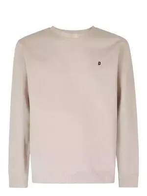 DONDUP Crew Neck Sweater With Embroidered Logo - Neutrals