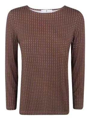 WHYCI Geometric-print Long-sleeve T-shirt - Brown