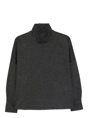 NIU Niu Houndstooth Pattern High Neck Top