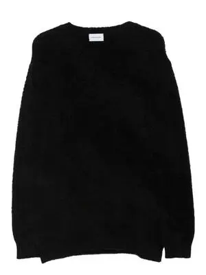 SCAGLIONE Bouclé-knit Crew Neck Sweater - Black