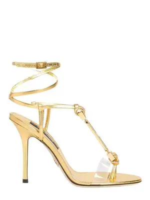 DSQUARED2 DSQUARED2 Metallic Leather Strappy High Heel Sandals