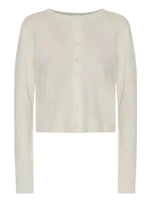 LoveShackFancy LoveShackFancy Cameyrn Cashmere Bow Detail Cropped Cardigan Neutrals