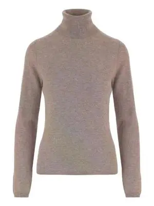 ALLUDE Cashmere Roll Neck Sweater - Neutrals