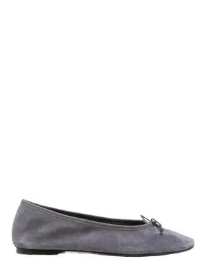 AeydĒ Tiby Suede Ballet Flats With Bow Detailing - Grey