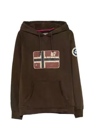 NAPAPIJRI Patchwork Logo-patch Hoodie - Brown