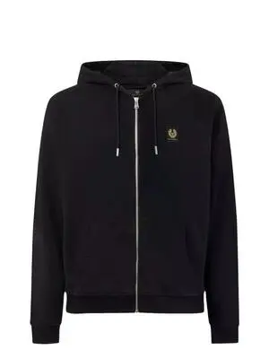 Belstaff Logo-patch Zip-up Hoodie - Black