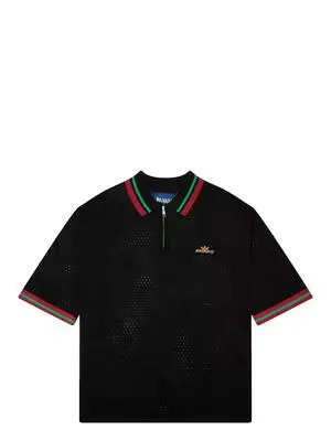 AWAKE NY Mesh Zip-fastening Polo Shirt - Black
